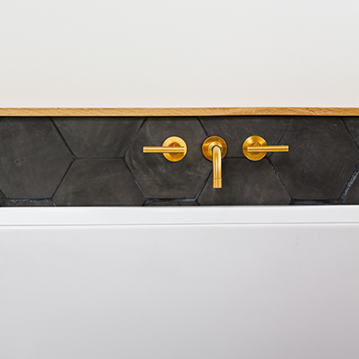 Hex-101 Black 8x9 - Cement Tiles in Stock by Original Mission Tile