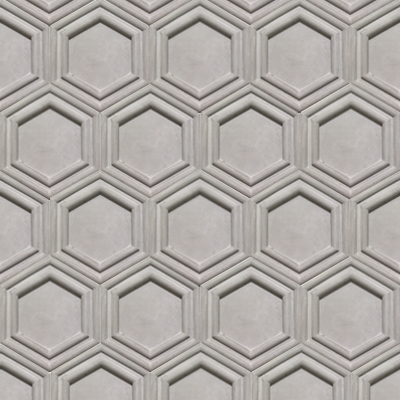3D Hex Frame Gris 8x9 - Cement Tiles in Stock by Original Mission Tile