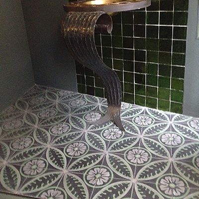 Alpine Rose Charcoal 01 - Cement Tiles in Stock by Original Mission Tile