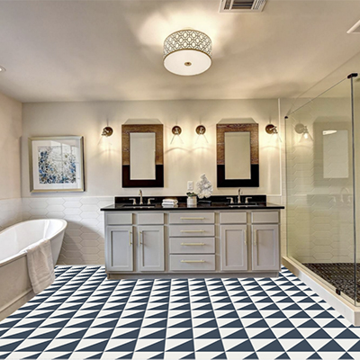 Diagonal Navy 02 - Cement Tiles in Stock by Original Mission Tile