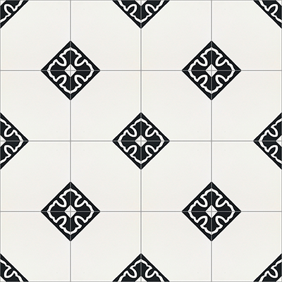 Colonial Doble Black 02 - Cement Tiles in Stock by Original Mission Tile
